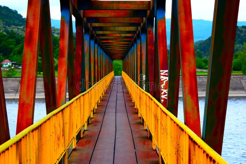Old Colored Bridge Over River Stock Photo - Image of colored, europe ...