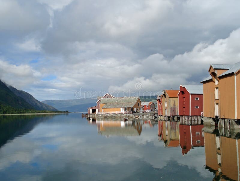 Old Colored Houses of Mosjoen, Norway Stock Photo - Image of mosjoen ...