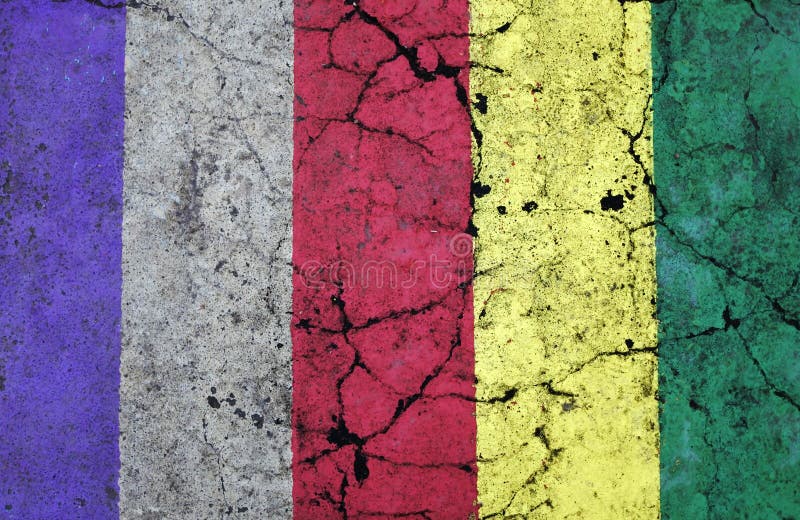 Old Colored Road Markings. Strips on Old Asphalt Stock Photo - Image of ...