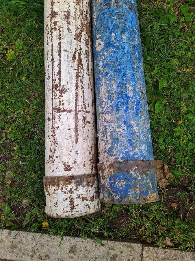 Old Colored and Rusty Metal Gas Cylinders Stock Image - Image of ...