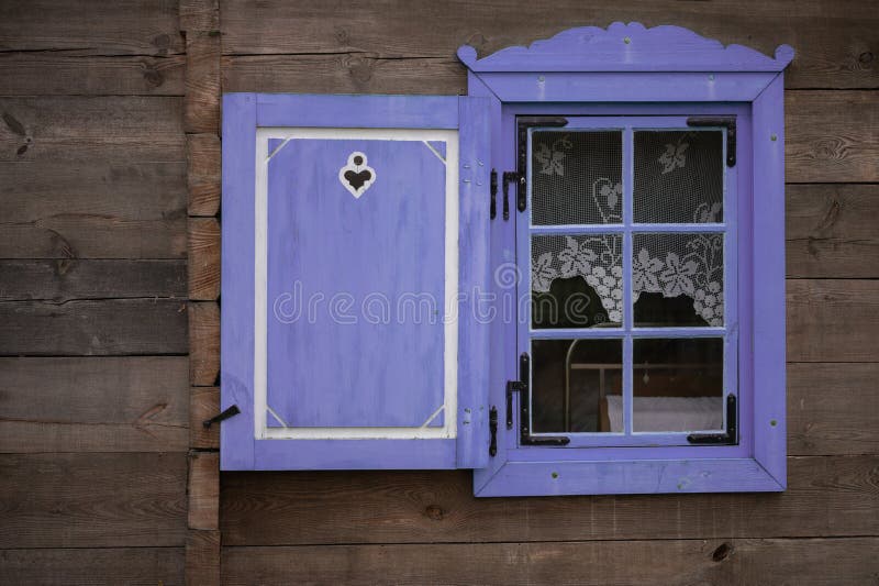 Old Colored Window with Shutter Stock Image - Image of exterior, glass ...