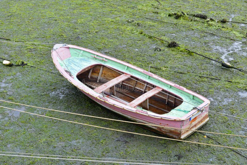 Old Colorful Rowing Boat in Spain Stock Image - Image of fishing ...