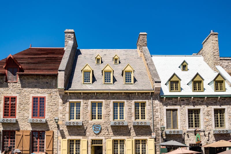 Old Coloured Buildings in Quebec City, Canada Stock Photo - Image of ...