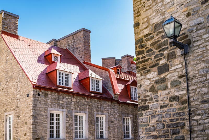 Old Coloured Buildings in Quebec City, Canada Stock Photo - Image of ...