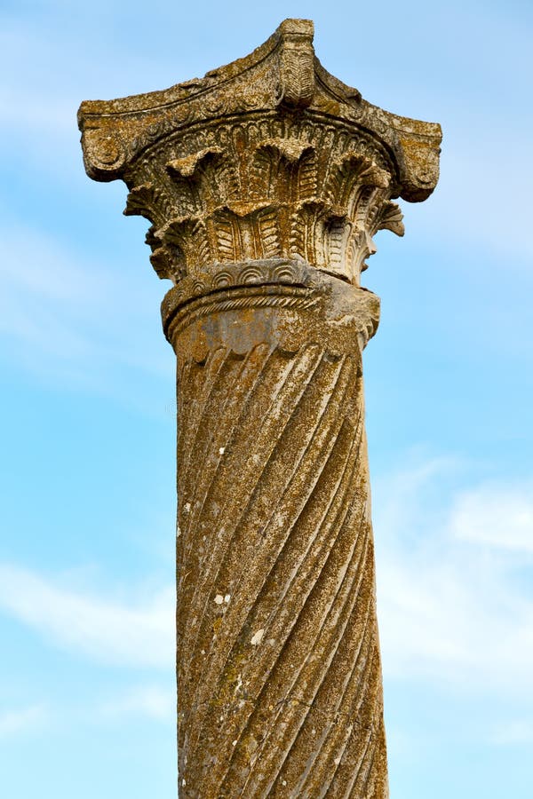 Old Column in the Africa Sky History Stock Photo - Image of acropolis ...