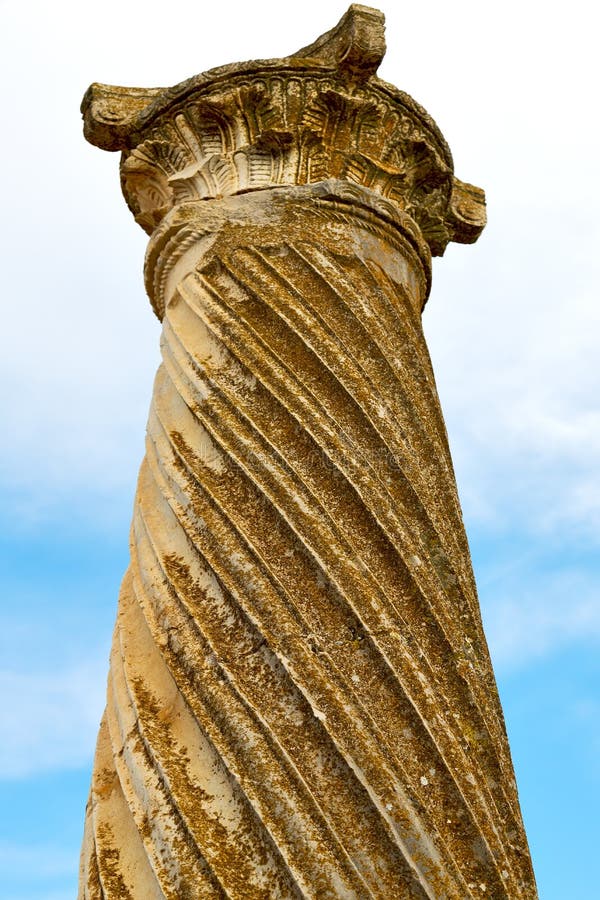 Old Column in the Africa Sky History and Nature Stock Photo - Image of ...