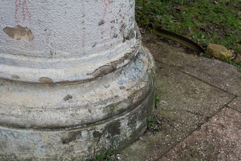 Old Column Base. Fragment of the Base of a Cracked Column, Cracked ...