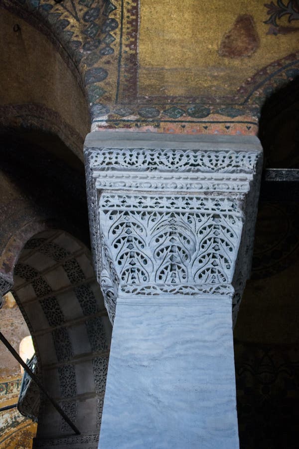 Old Column of a Building with Beautiful Decorations and Paintings Stock ...