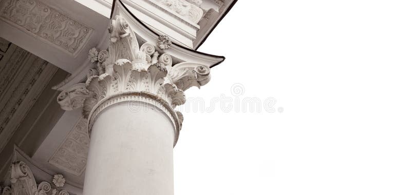 Old Column Pillar Architecture Shape Frame of Ancient University Campus ...