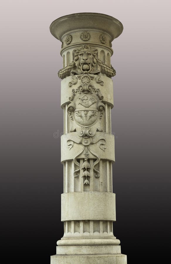 An Old Column with Rich Decorations Stock Image - Image of pier, column ...