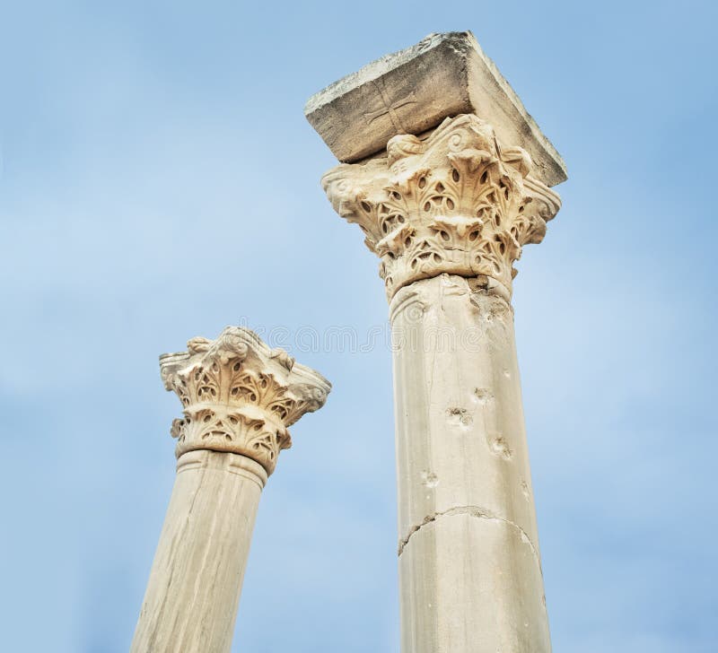 Old Columns of the Ancient Temple Stock Image - Image of lines ...