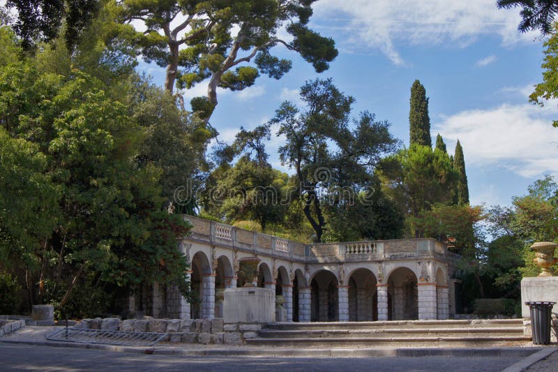 Old Columns in the Park of Nice France Stock Image - Image of nature ...