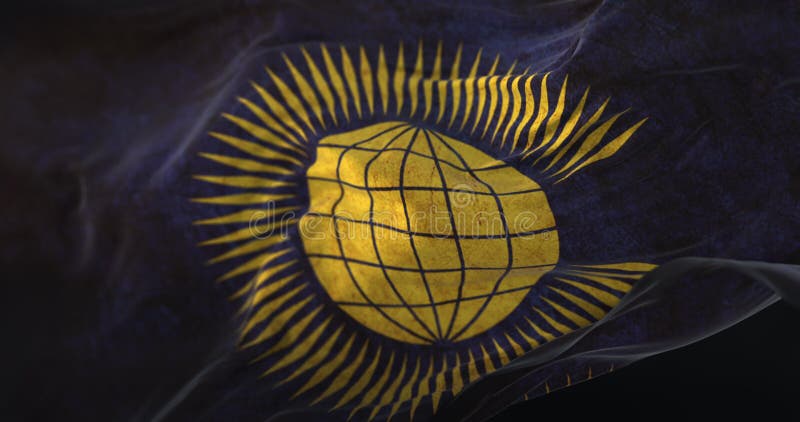 Old Commonwealth Flag Waving at Wind. Loop Stock Footage - Video of ...