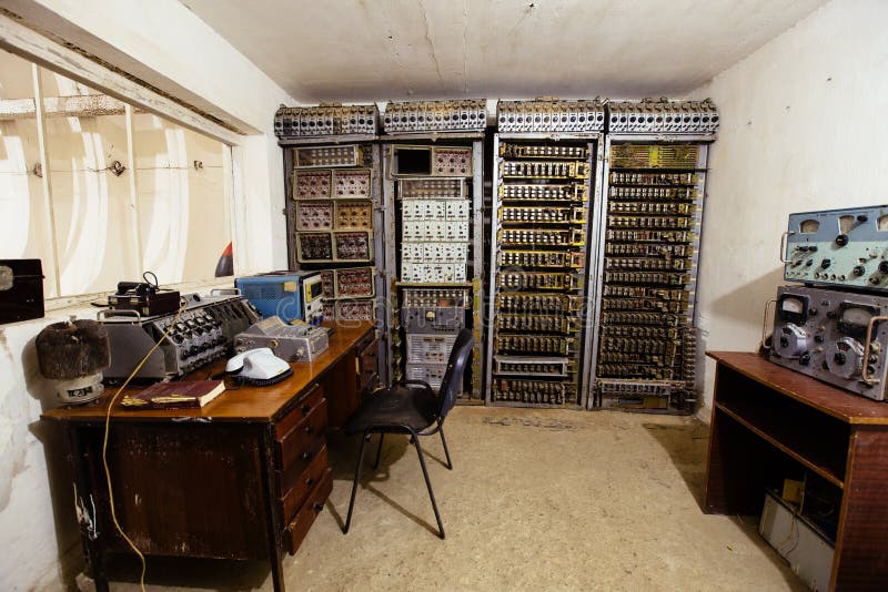 Old Communication Equipment in Underground Soviet Bunker Stock Photo ...