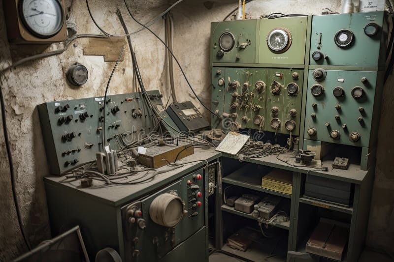 Old Communication Equipment in Underground Soviet Bunker Stock ...