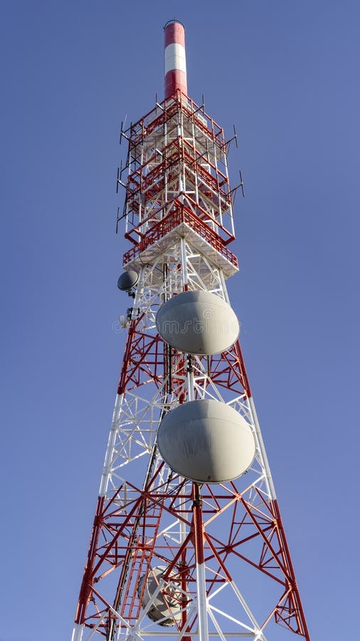 Old communication tower stock photo. Image of blue, satellite - 290613010