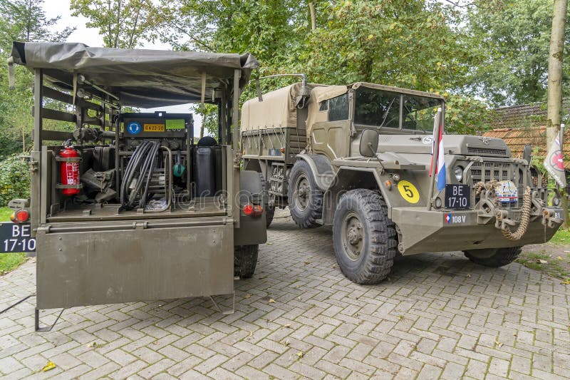 An Old Communication Vehicle from the Dutch Army with a Trailer Full of ...