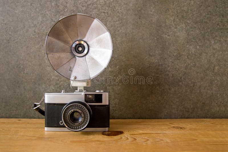 Old Compact Camera with Flash Stock Image - Image of photograph, style ...