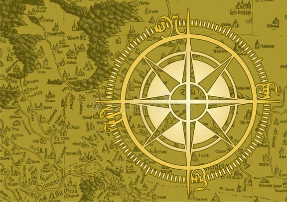 Old compass stock vector. Illustration of discovery, orientate - 5441584