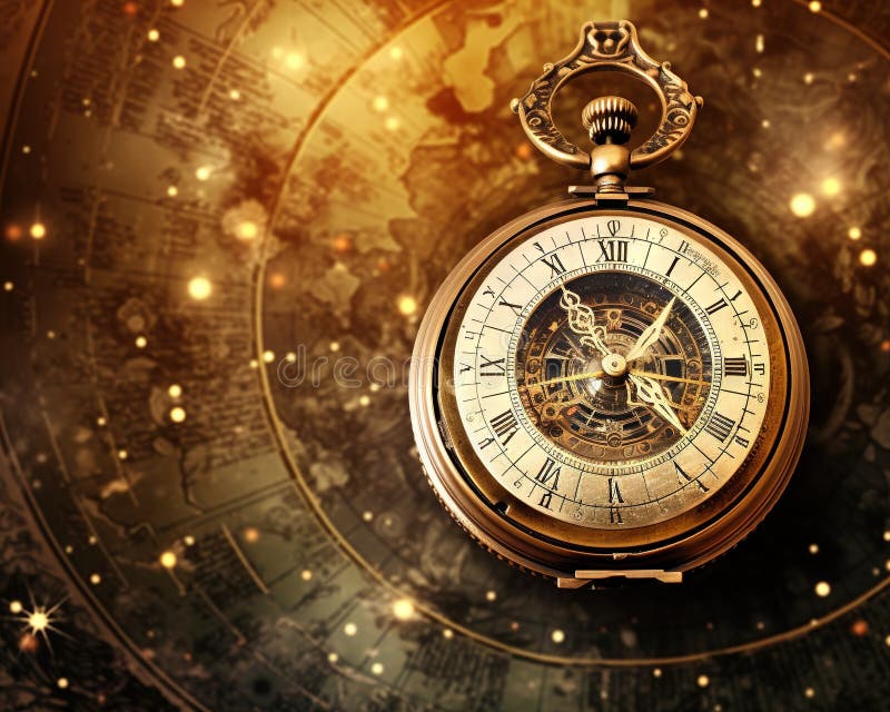 Old Compass on Abstract Space Background. Stock Illustration ...