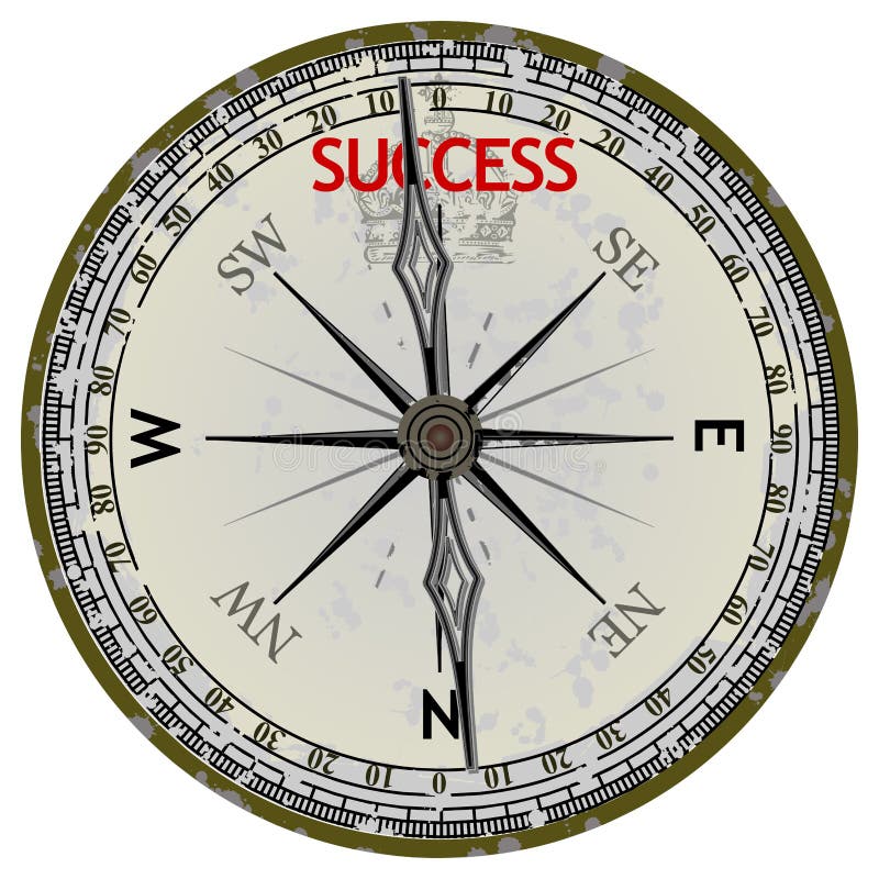 Old Compass. Course To Success Stock Vector - Illustration of geology ...