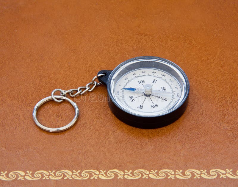 Old Compass on Leather Desk Stock Photo - Image of guidance, north ...