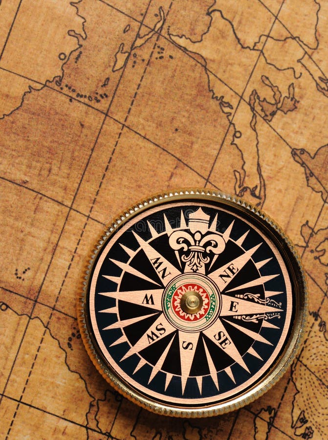Ancient compass stock photo. Image of arrow, journey, north - 8424402