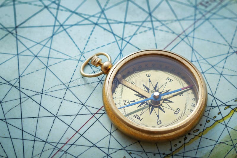 Old compass and map stock photo. Image of direction - 344095472