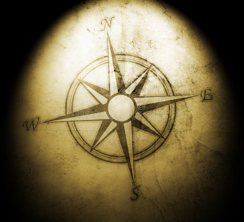 Compass North Sign Old Paper Stock Illustration - Illustration of ...