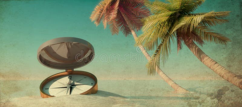 Old compass stock photo. Image of holiday, retro, tropical - 56217372