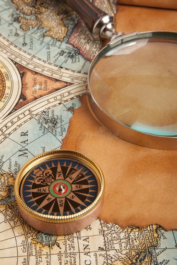 Old compass stock photo. Image of ancient, magnetic, gold - 36575278