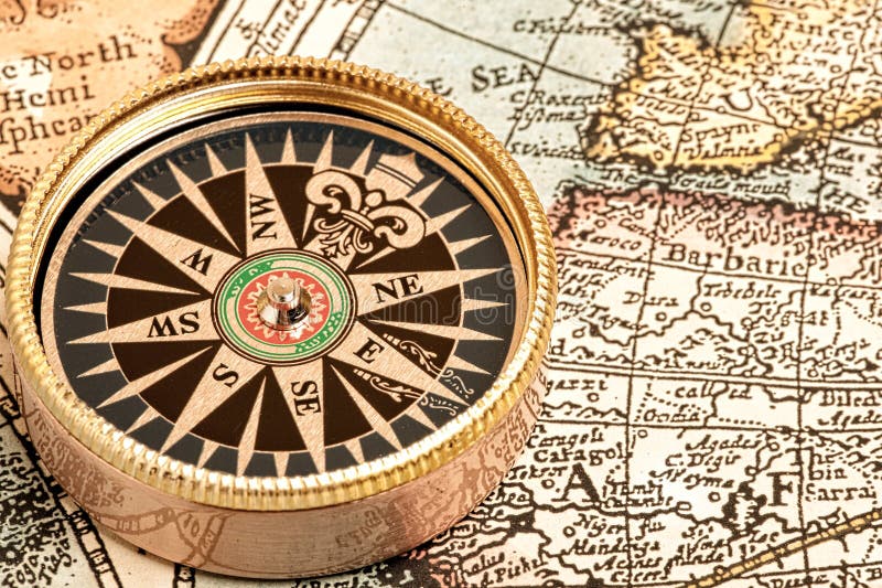 Old compass stock photo. Image of burnt, north, bygone - 66306976