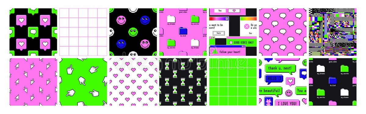 Pixel Art Old Computer Desktop Interface Stock Illustrations – 196 ...