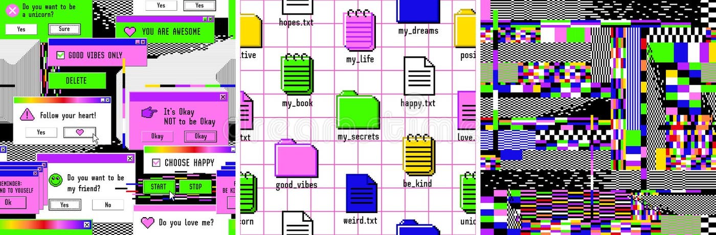 Pixel Art Old Computer Desktop Interface Stock Illustrations – 130 ...