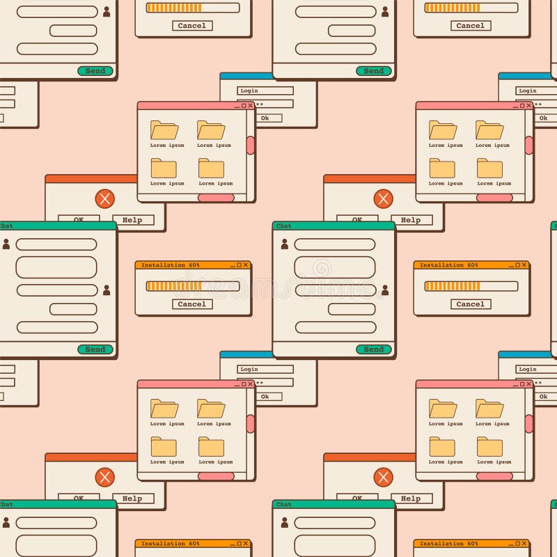 Retro Interface Ui Computer System Stock Illustrations – 215 Retro Interface Ui Computer System ...