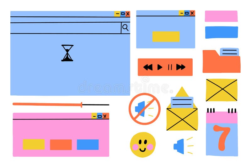 Old Computer Aesthetics. Retro Pc Elements, User Interface, Operating ...