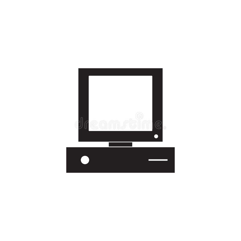 Old Computer Black Icon Vector Design Illustration Stock Vector ...
