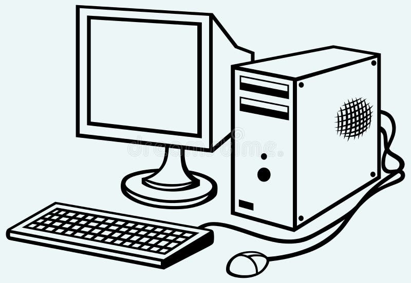 Stencil of computer stock vector. Illustration of wireless - 30035238