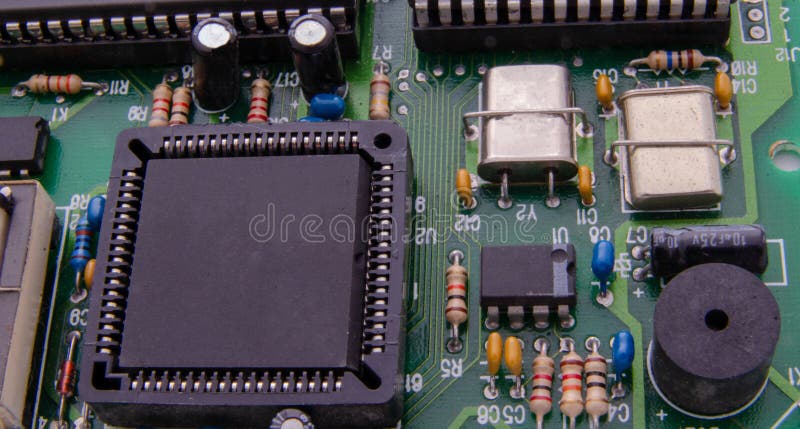 Old computer board stock photo. Image of closeup, chip - 232232250