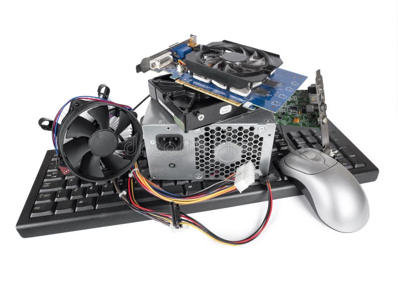 Old Computer Cables and Devices Stock Image - Image of heap ...