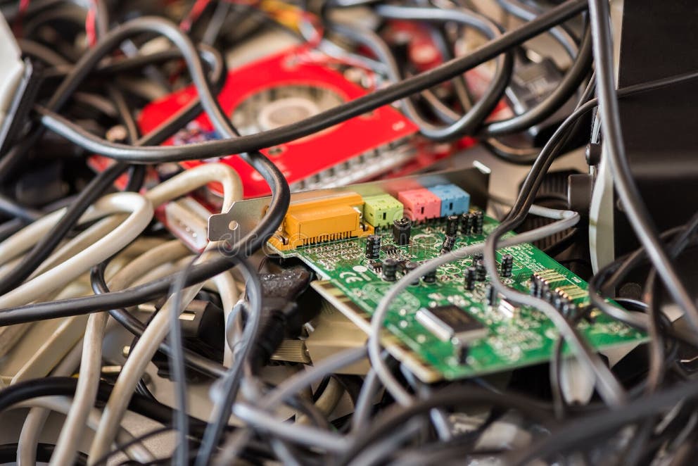 Old Computer Cables and Devices Stock Image - Image of ballast, garbage ...