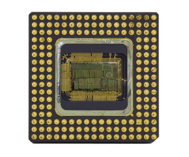 Old Computer Chip on White stock photo. Image of technology - 676326
