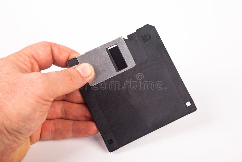 Magnetic Floppy Disk Top View and Back View. Stock Image - Image of ...