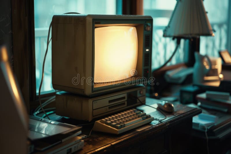 An Old Computer on a Desk, Suitable for Technology Concepts Stock Image ...
