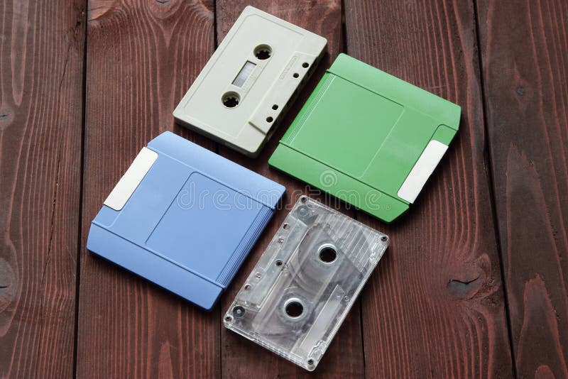 Old Computer Disk and Audio Tape Stock Image - Image of computer, file ...