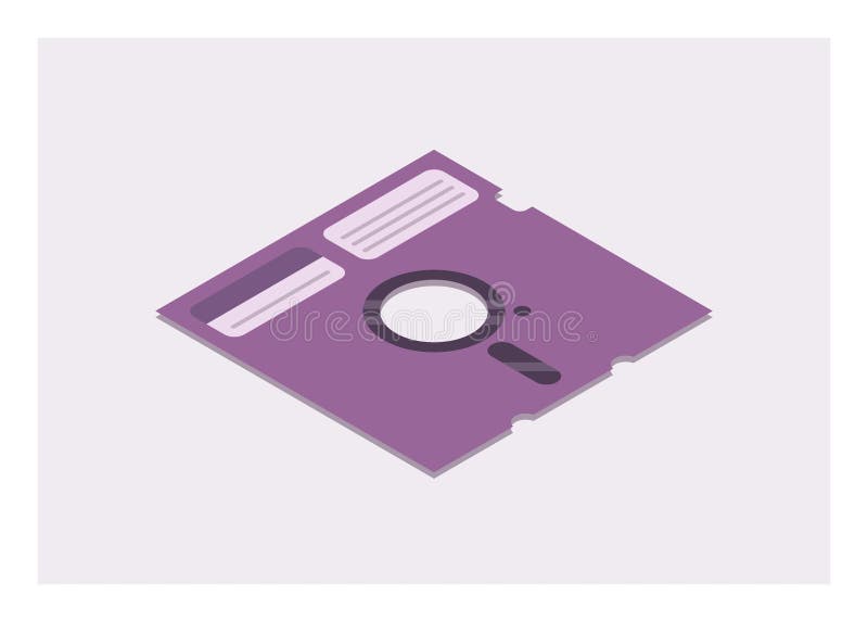 Old Computer Floppy Disk. Simple Flat Illustration in Isometric View ...