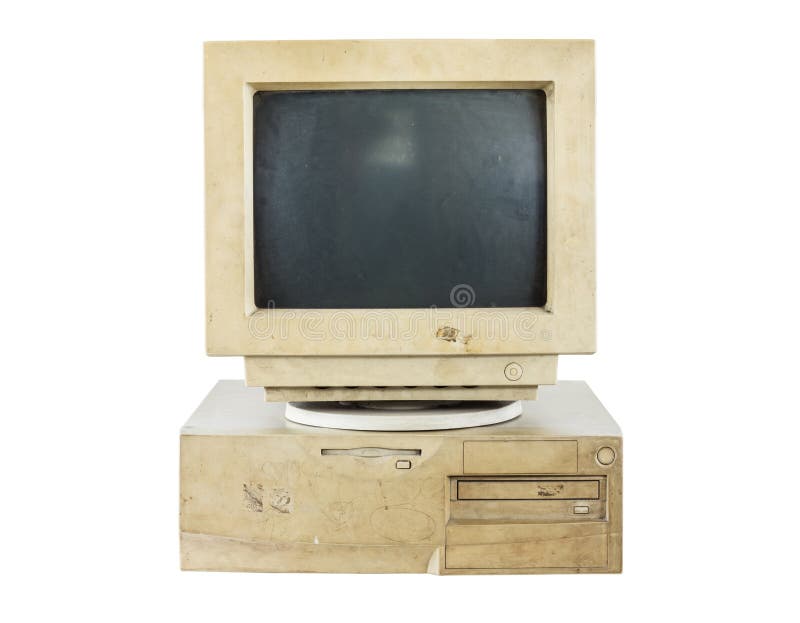 Old computer isolated stock photo. Image of object, monitor - 51239860