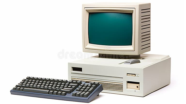 An Old Computer with a Keyboard and Mouse Stock Image - Image of evolution, upgrades: 305707071