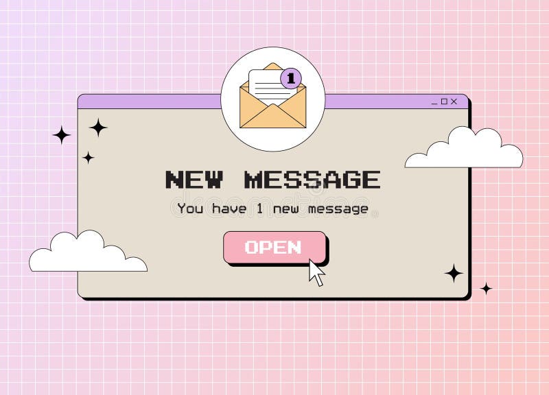 Old Computer Message, Popup Window in 90s or 2000s, Y2K Retro Aesthetic ...