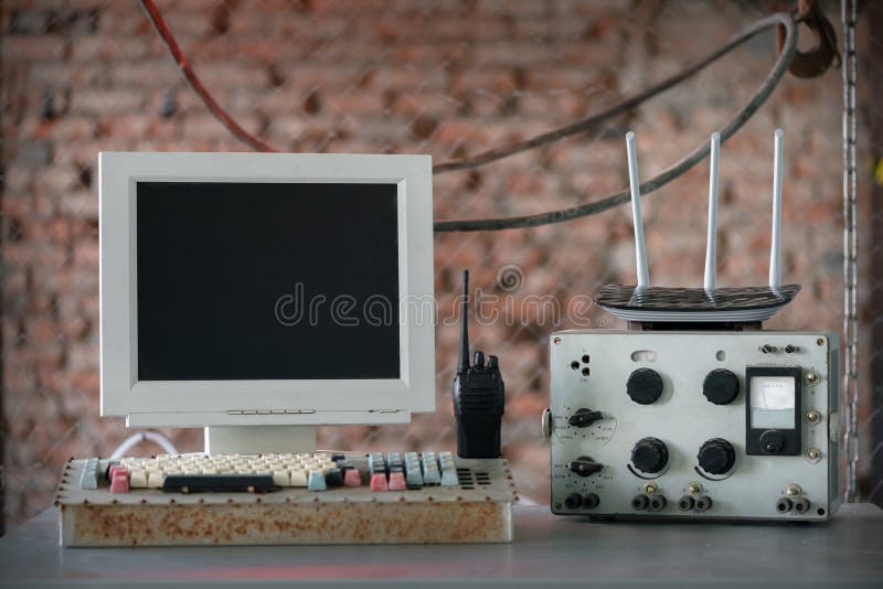 An old computer monitor stock image. Image of keyboard - 224289619